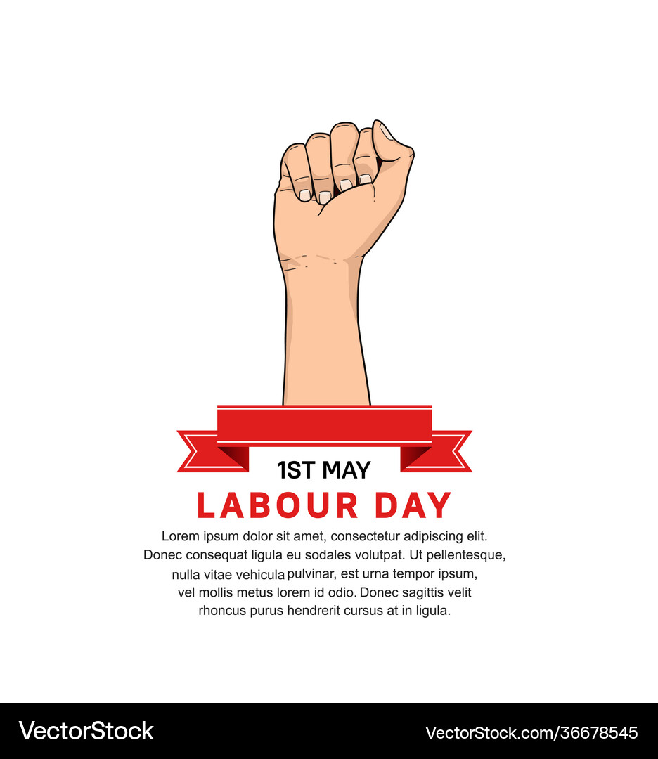 Labor day design 1st may celebration with hand Vector Image