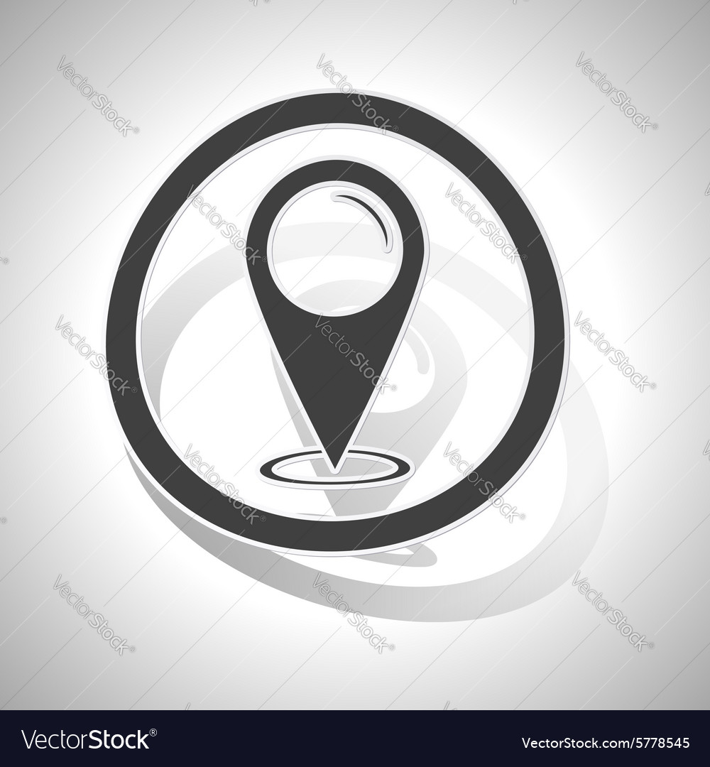 Map pointer sign sticker curved Royalty Free Vector Image
