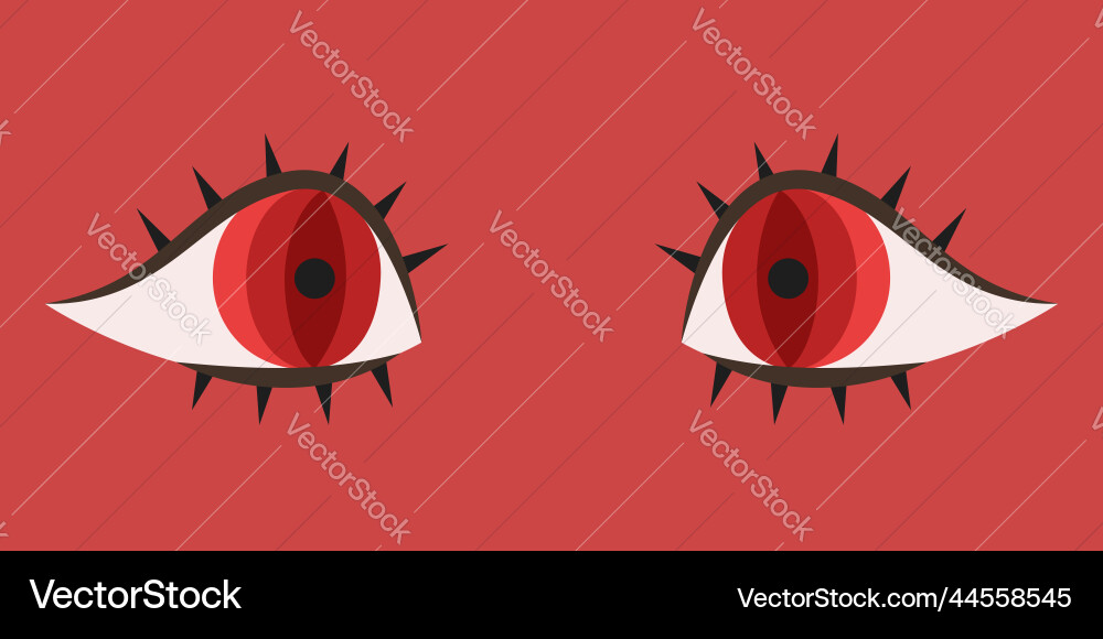 Red eyes in cartoon style Royalty Free Vector Image