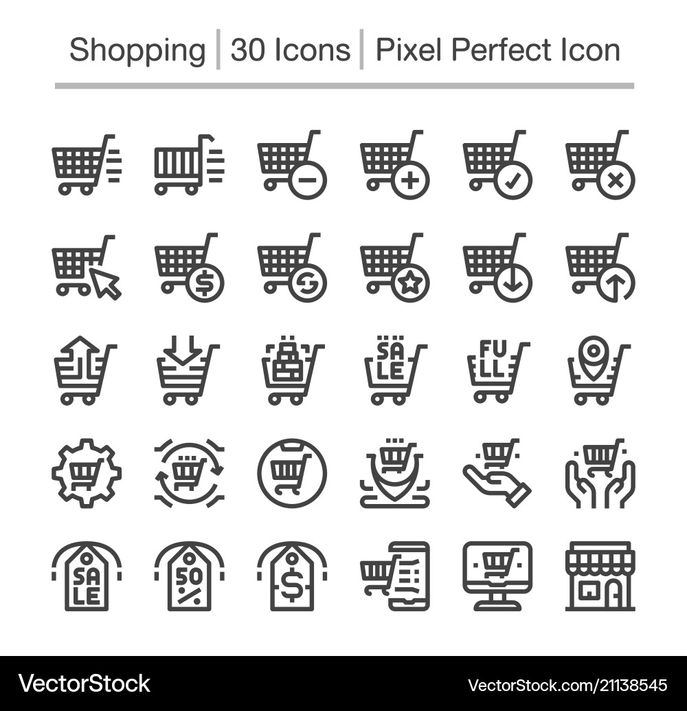 Shopping line icon Royalty Free Vector Image - VectorStock