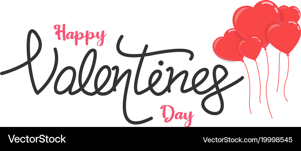Valentine day text Royalty Free Vector Image - VectorStock