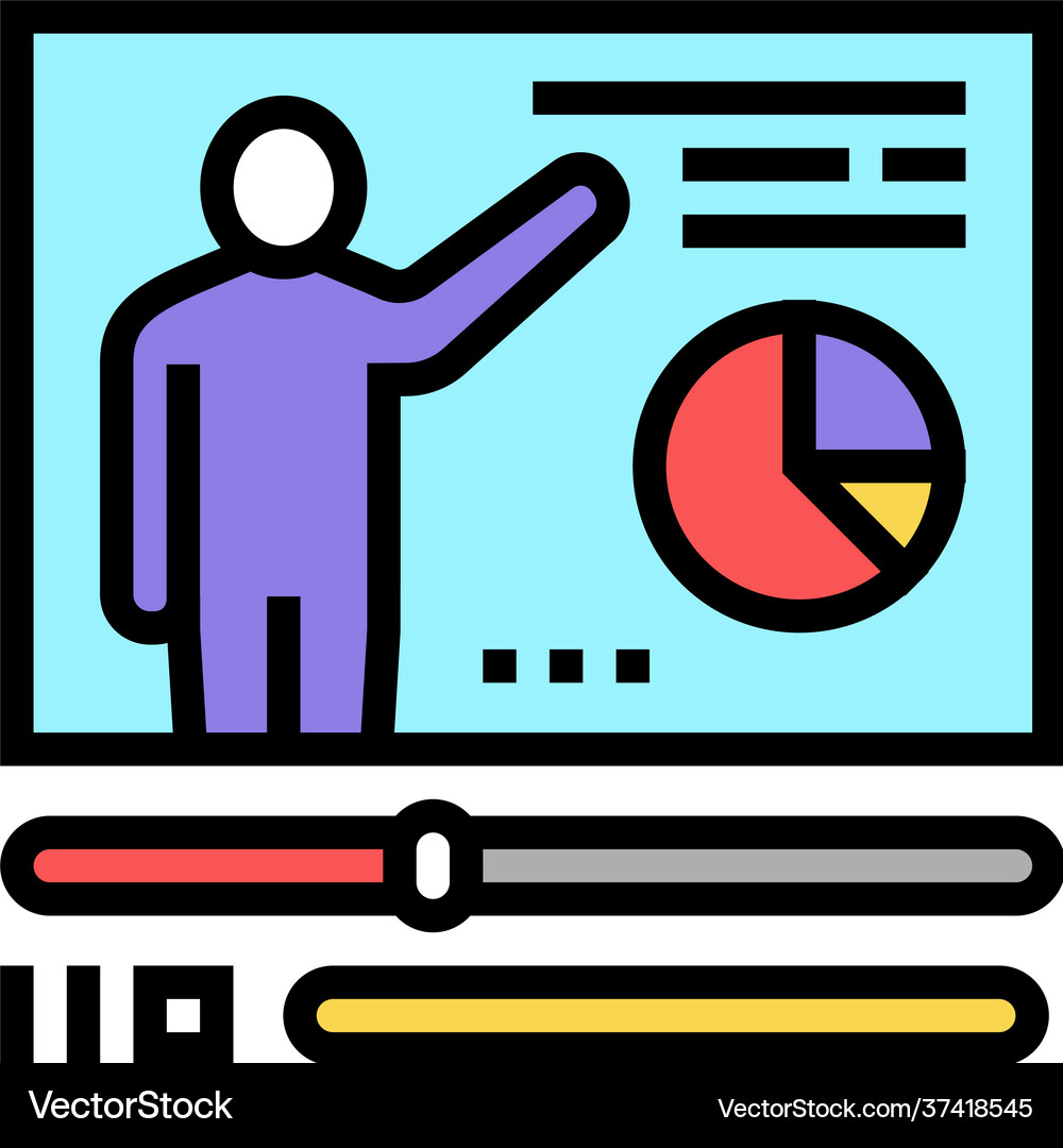 Video education lesson color icon Royalty Free Vector Image