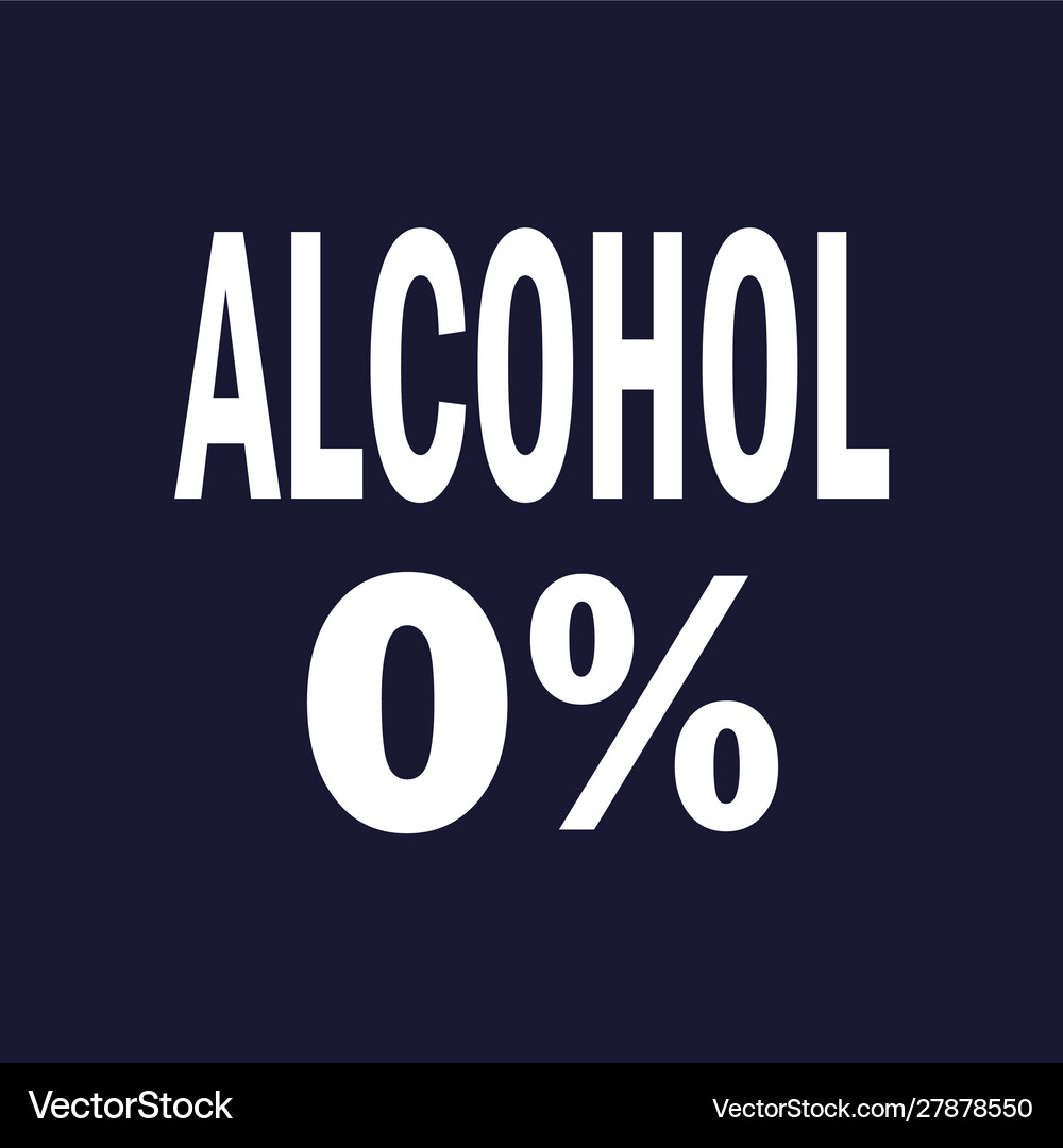 0 alcohol icon on dark blue background Royalty Free Vector