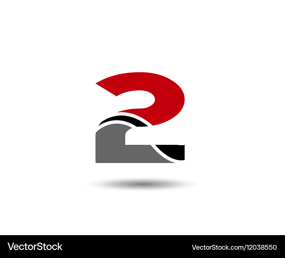 Abstract icons for number 2 logo Royalty Free Vector Image