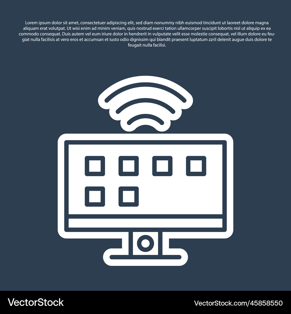 Blue line smart tv system icon isolated on Vector Image