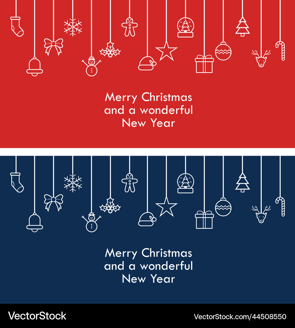 Christmas icons banners Royalty Free Vector Image