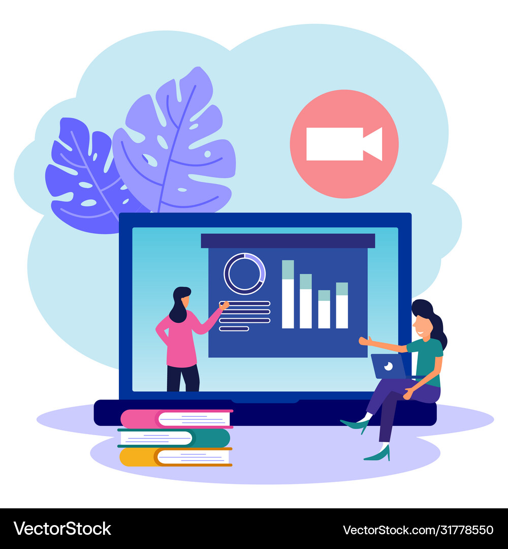 Concept distance education a student Royalty Free Vector