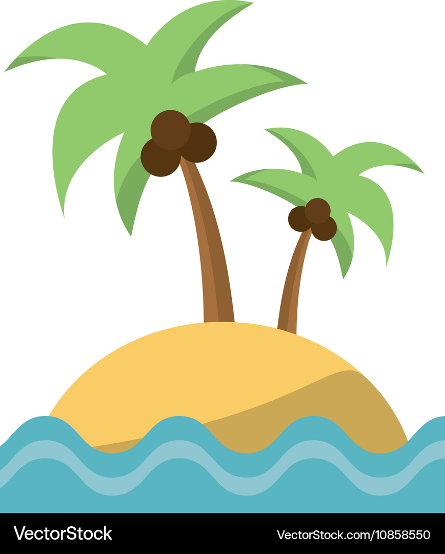 Isolated palm tree beach and sea design Royalty Free Vector