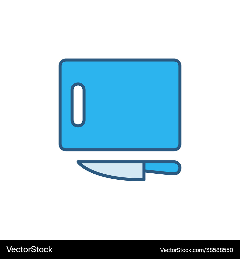 Knife and cutting board concept blue icon Vector Image