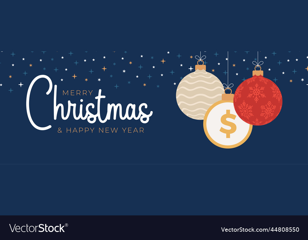 Merry christmas dollar symbol banner dollar sign Vector Image