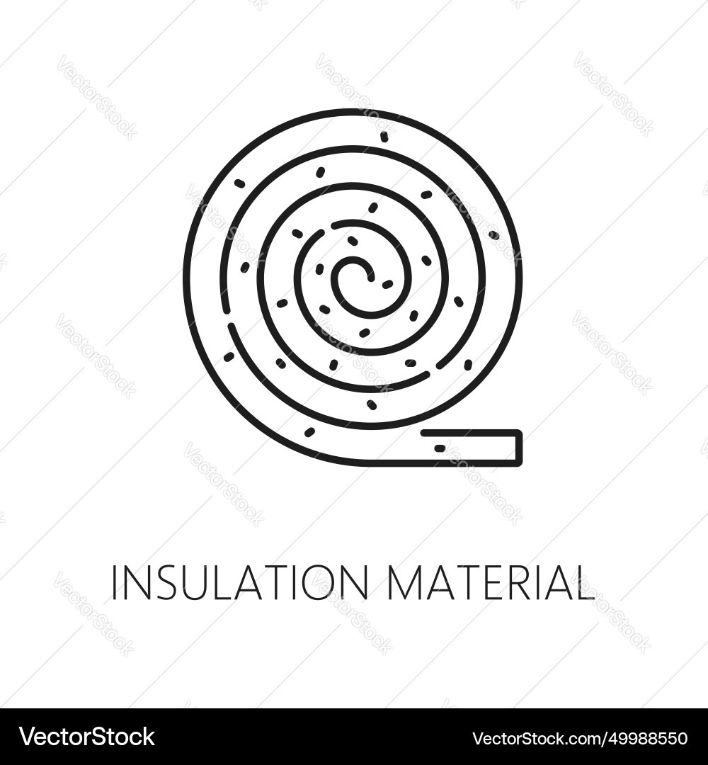 Mineral wool wall thermal insulation line icon Vector Image