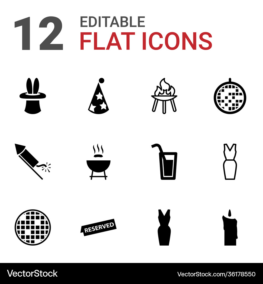 Party Icon Set Royalty Free Vector Image - VectorStock
