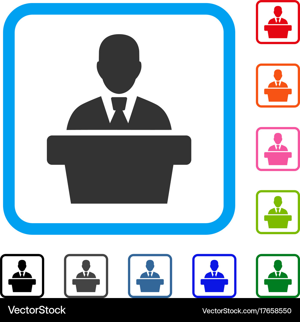 Politician framed icon Royalty Free Vector Image
