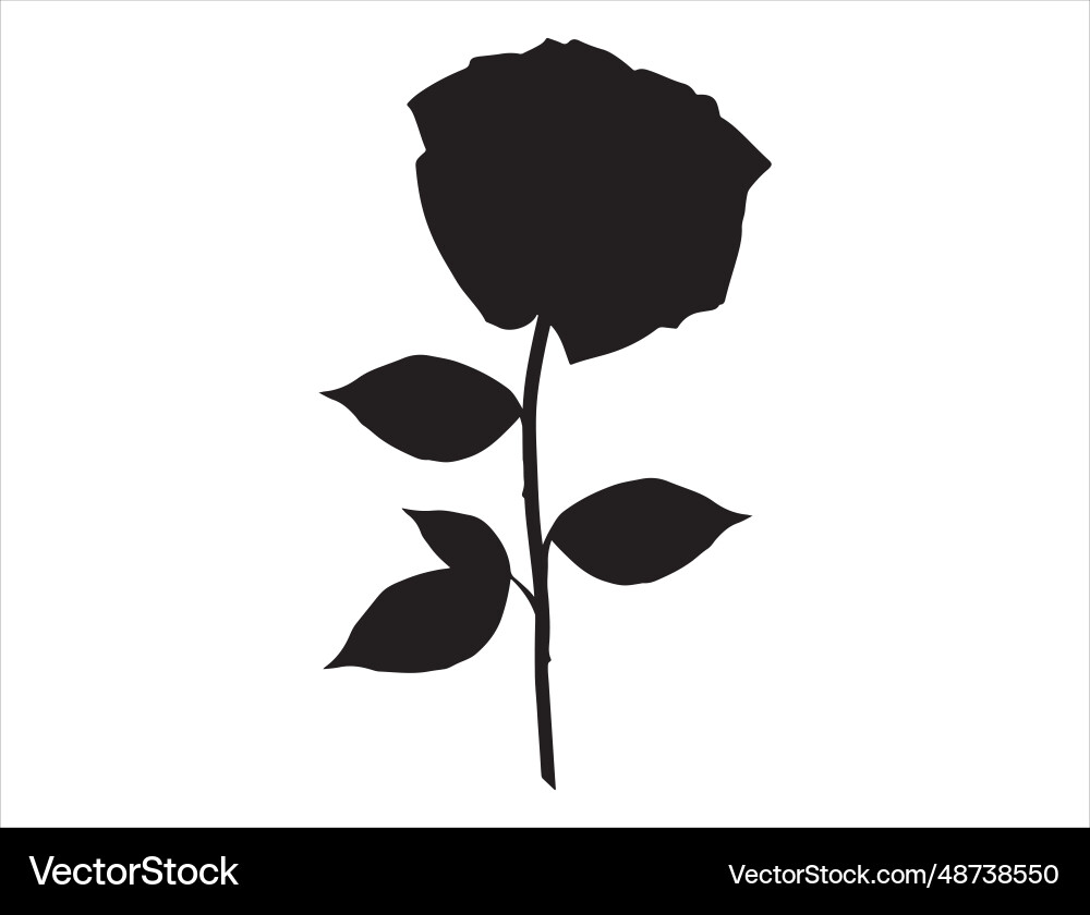 Rose flower silhouette art Royalty Free Vector Image