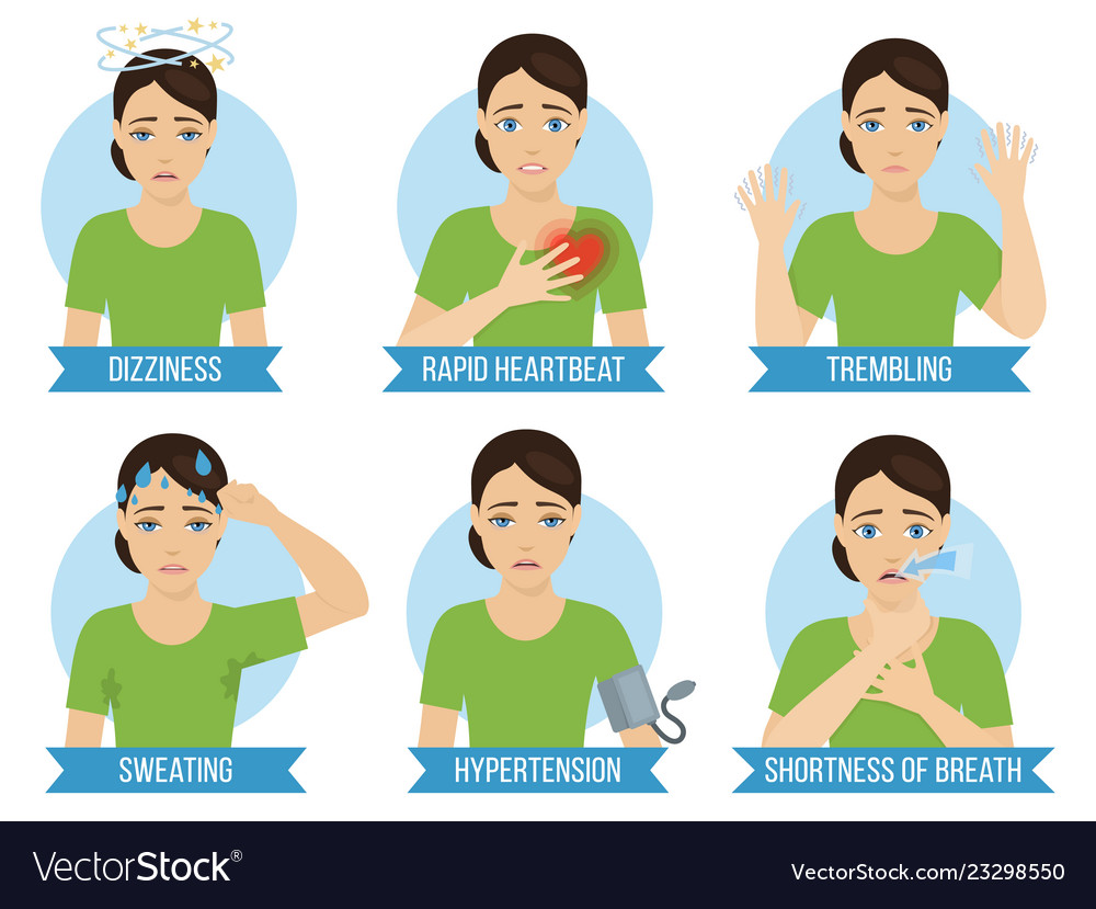 Symptoms panic attack Royalty Free Vector Image Symptoms panic attack Royalty Free Vector Image