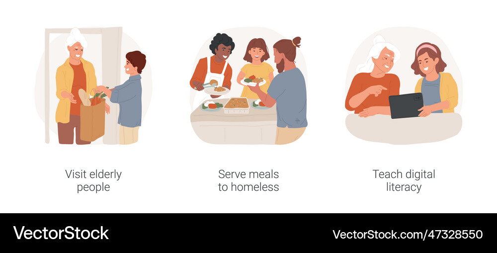 Volunteering experience isolated cartoon Vector Image