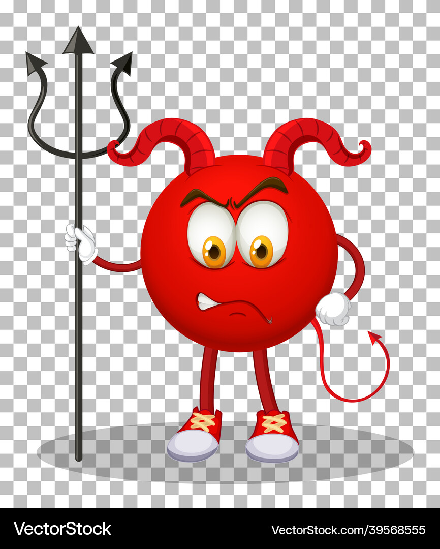 A red devil cartoon character with facial Vector Image