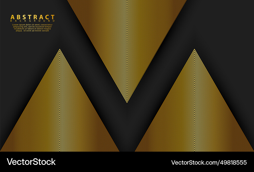 Black abstract premium background with golden Vector Image