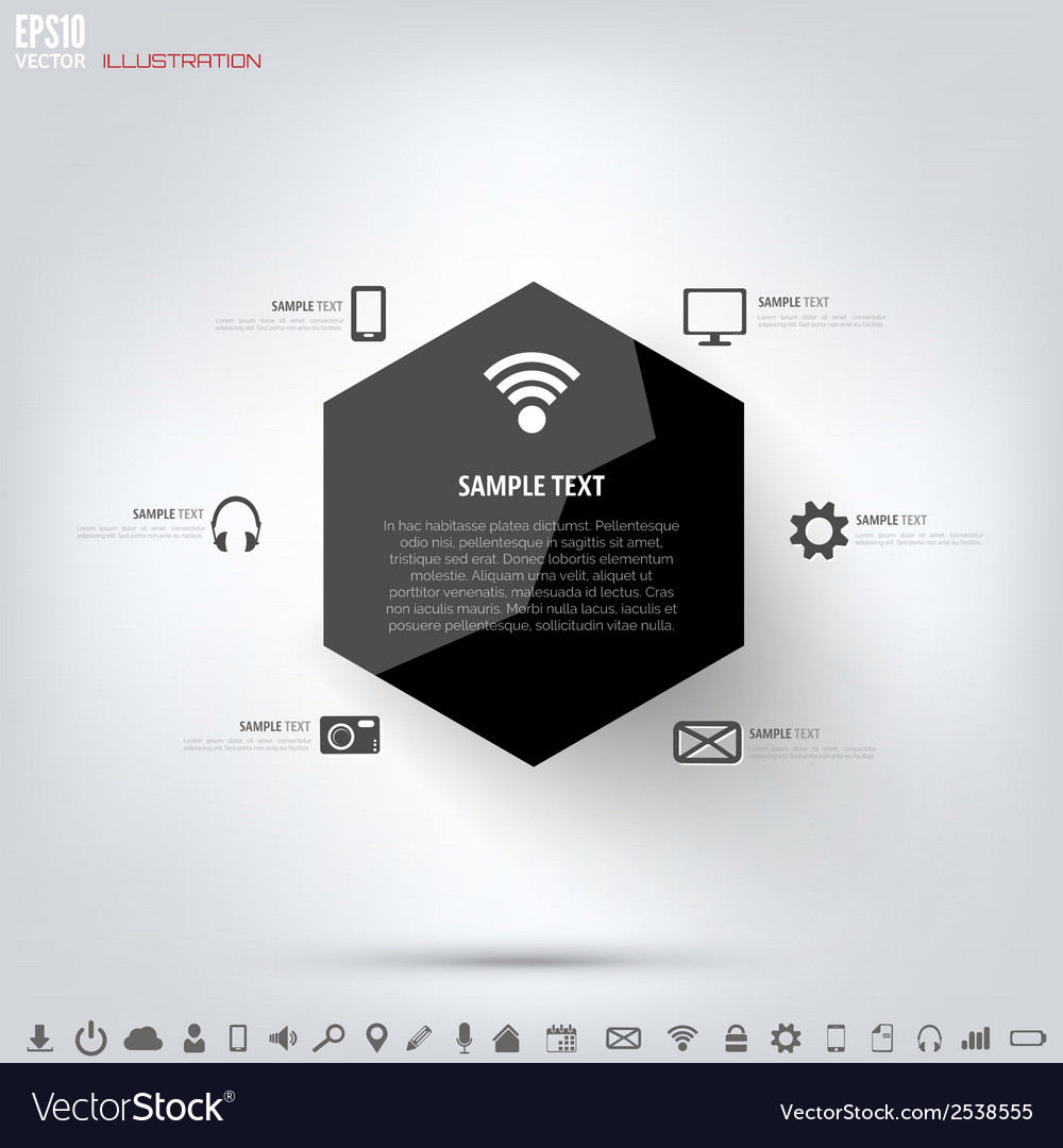 Black cloud computing background with web icons Vector Image