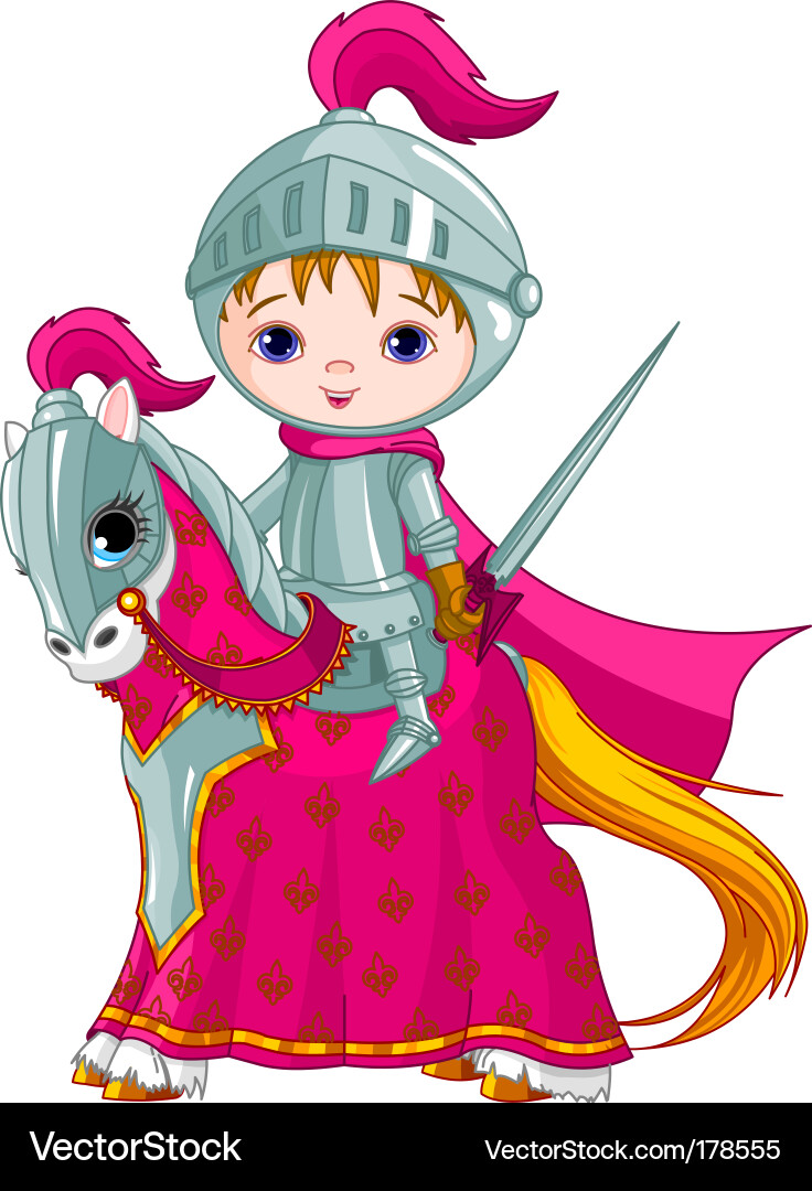 Brave knight on the horse Royalty Free Vector Image