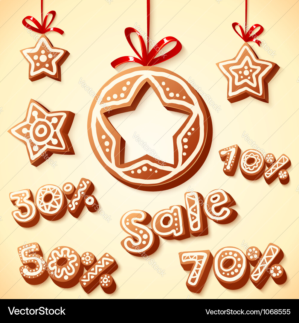 Christmas cakes sale discount Royalty Free Vector Image