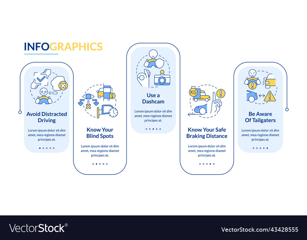 Commercial drivers safety rules blue rectangle Vector Image