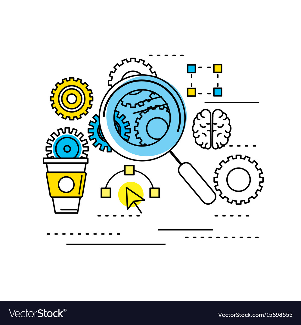 Creative process with ideas icons design Vector Image