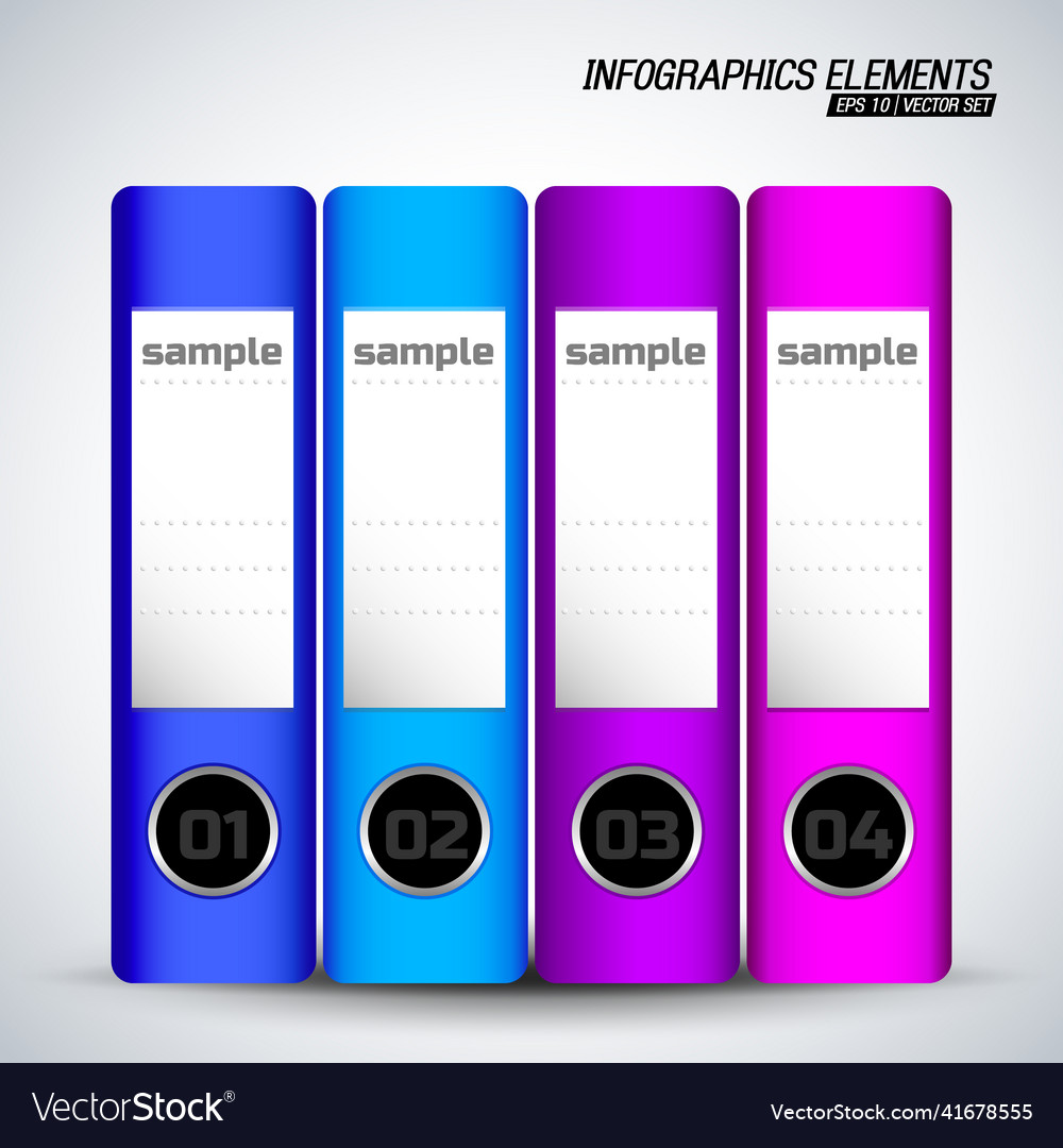 Document folders infographics elements Royalty Free Vector