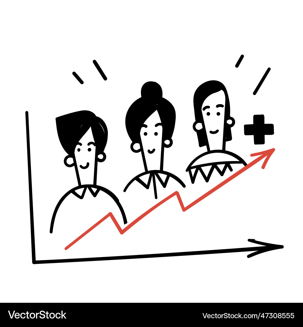 Hand drawn doodle population growth icon Vector Image