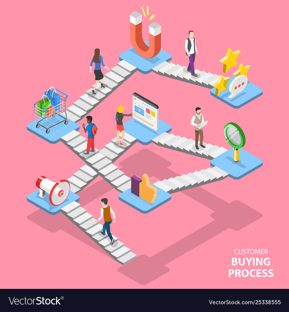 Isometric flat concept serching customer Vector Image Isometric flat concept serching customer Vector Image