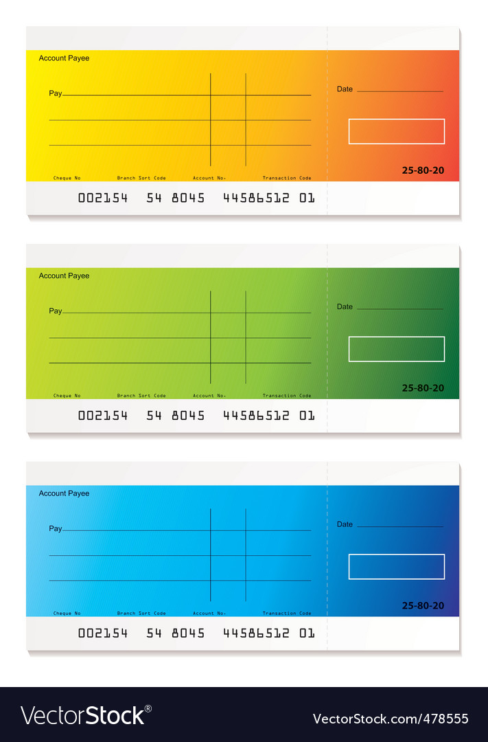 Payment cheque Royalty Free Vector Image - VectorStock