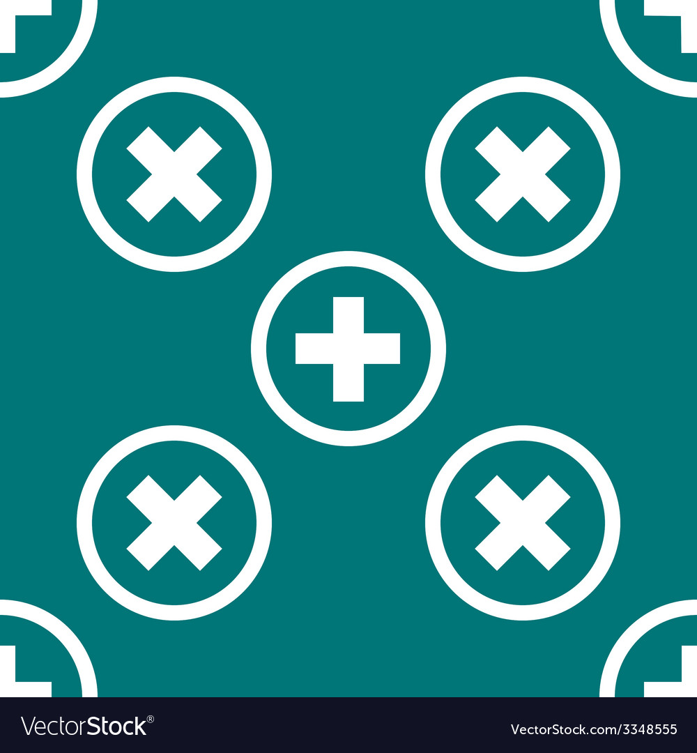 Plus web icon flat design seamless pattern Vector Image