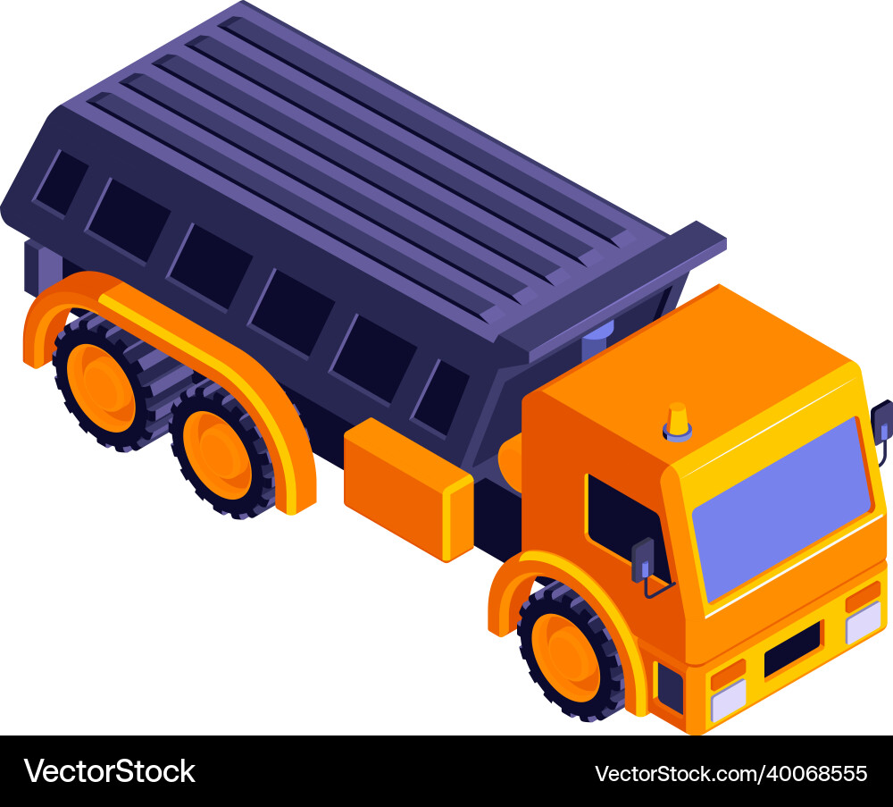 Road construction truck composition Royalty Free Vector