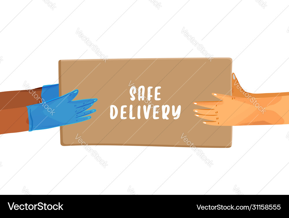 Safe delivery cartoon banner for save Royalty Free Vector