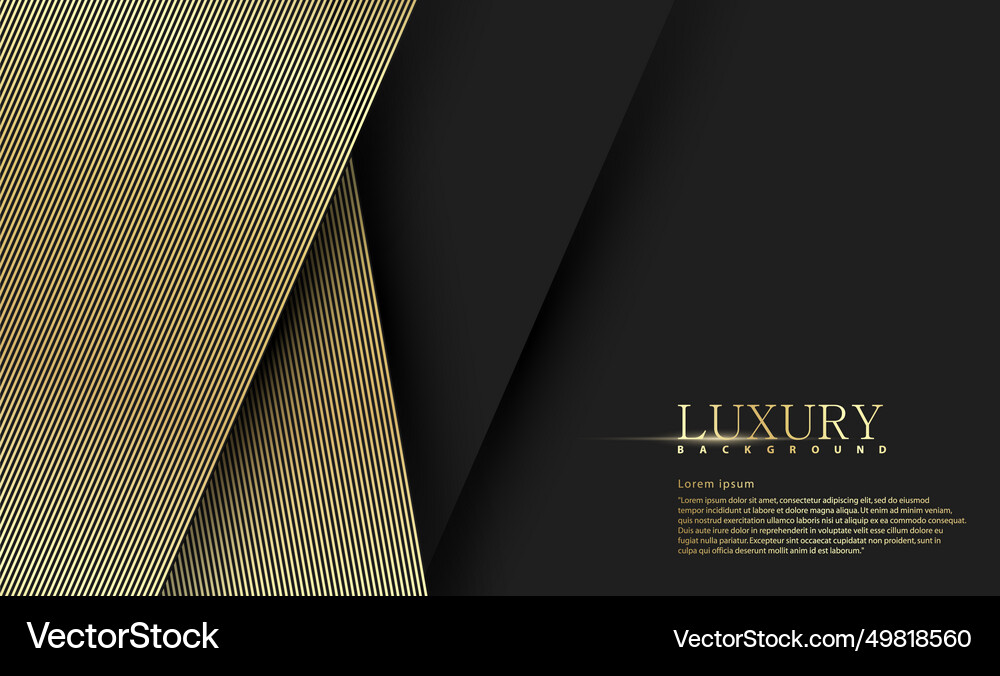 Black abstract premium background with golden Vector Image