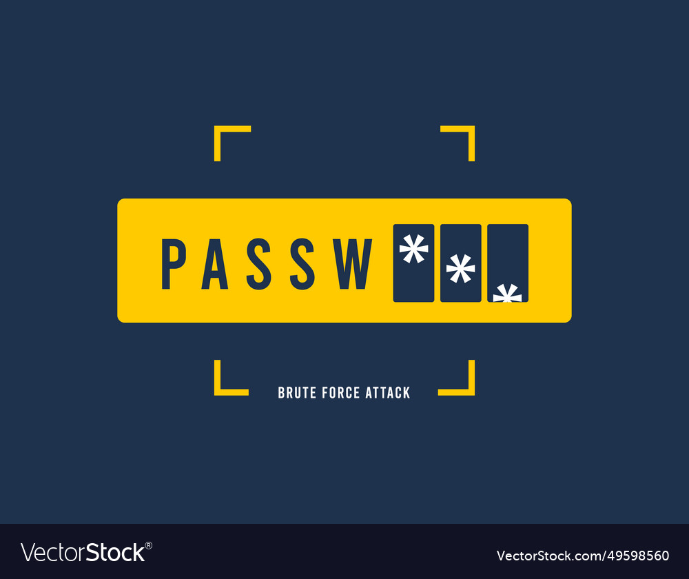 Brute-force attack icon - password guessing Vector Image