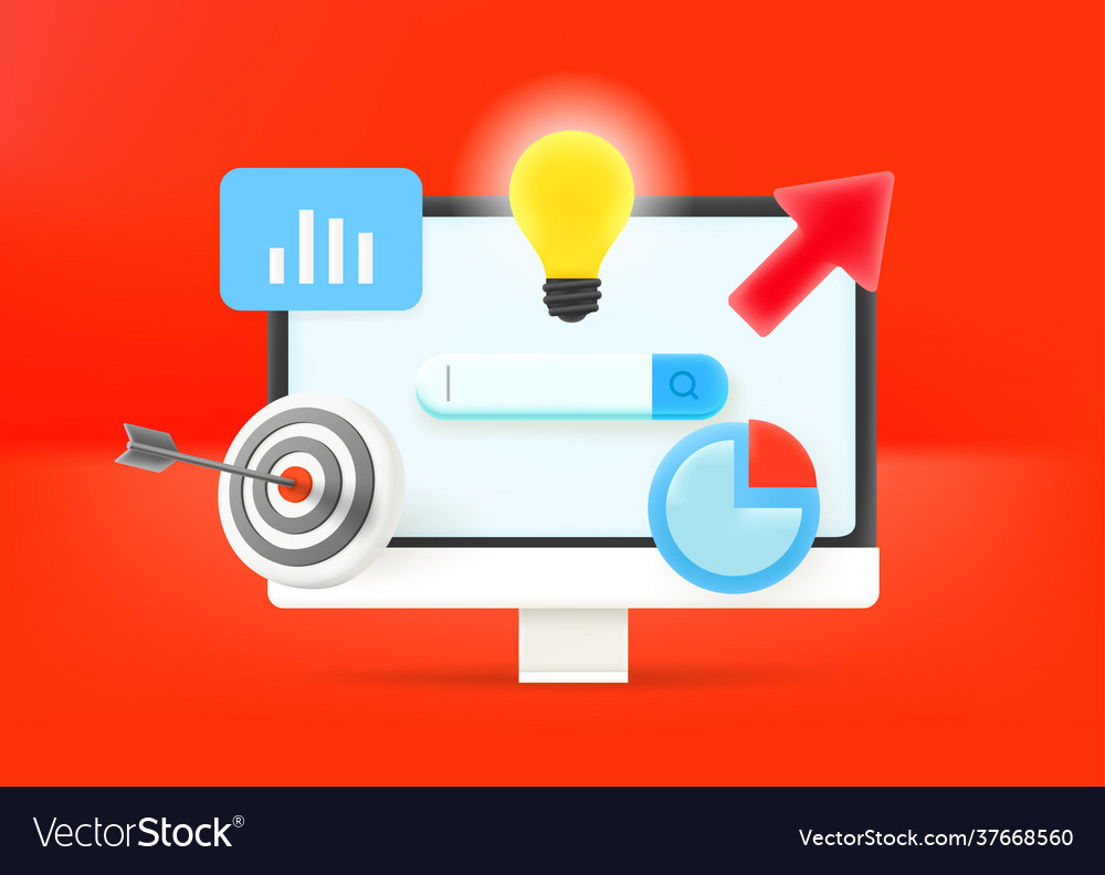 Business optimization concept computer Royalty Free Vector
