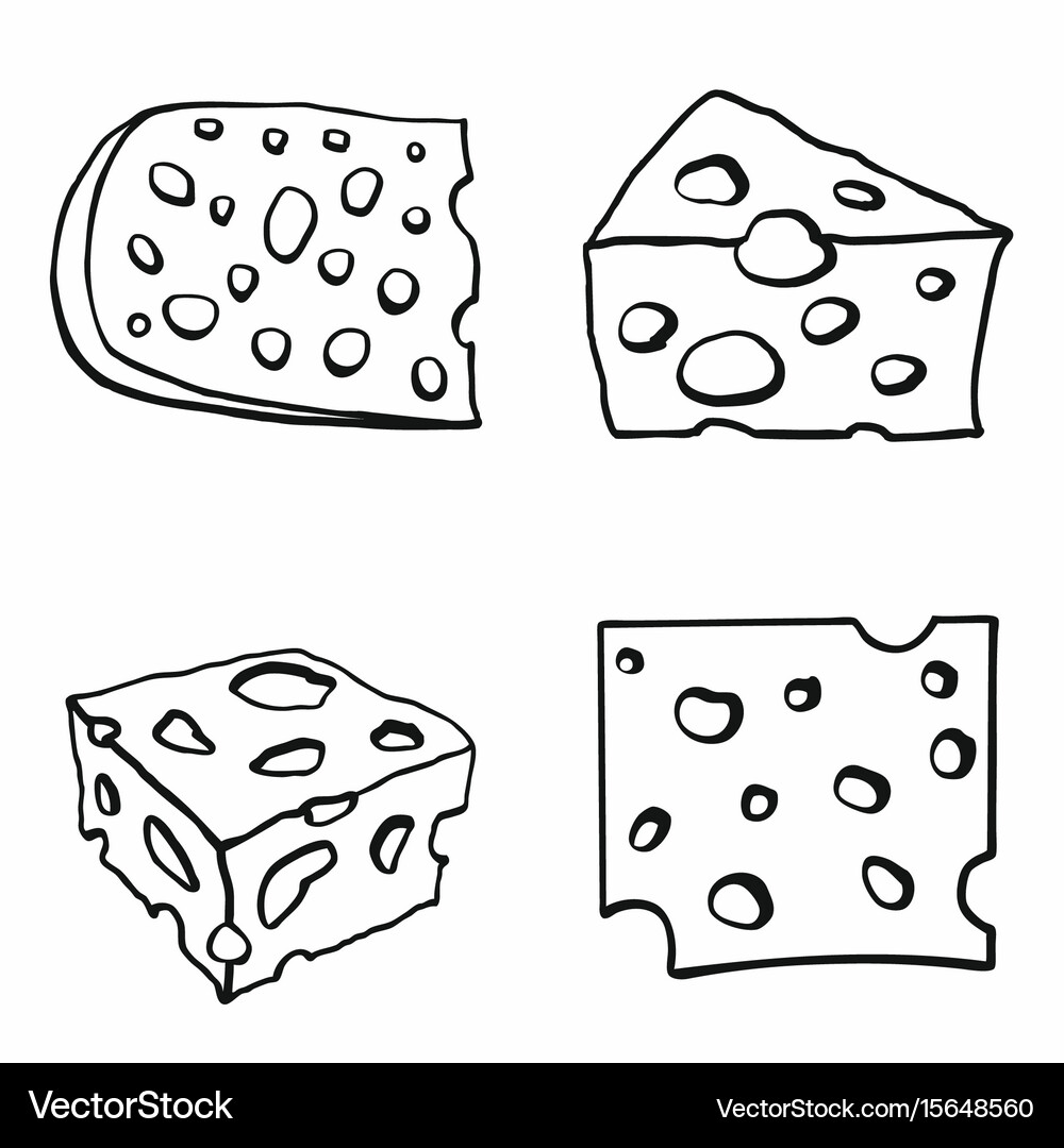Color set of cheese Royalty Free Vector Image - VectorStock