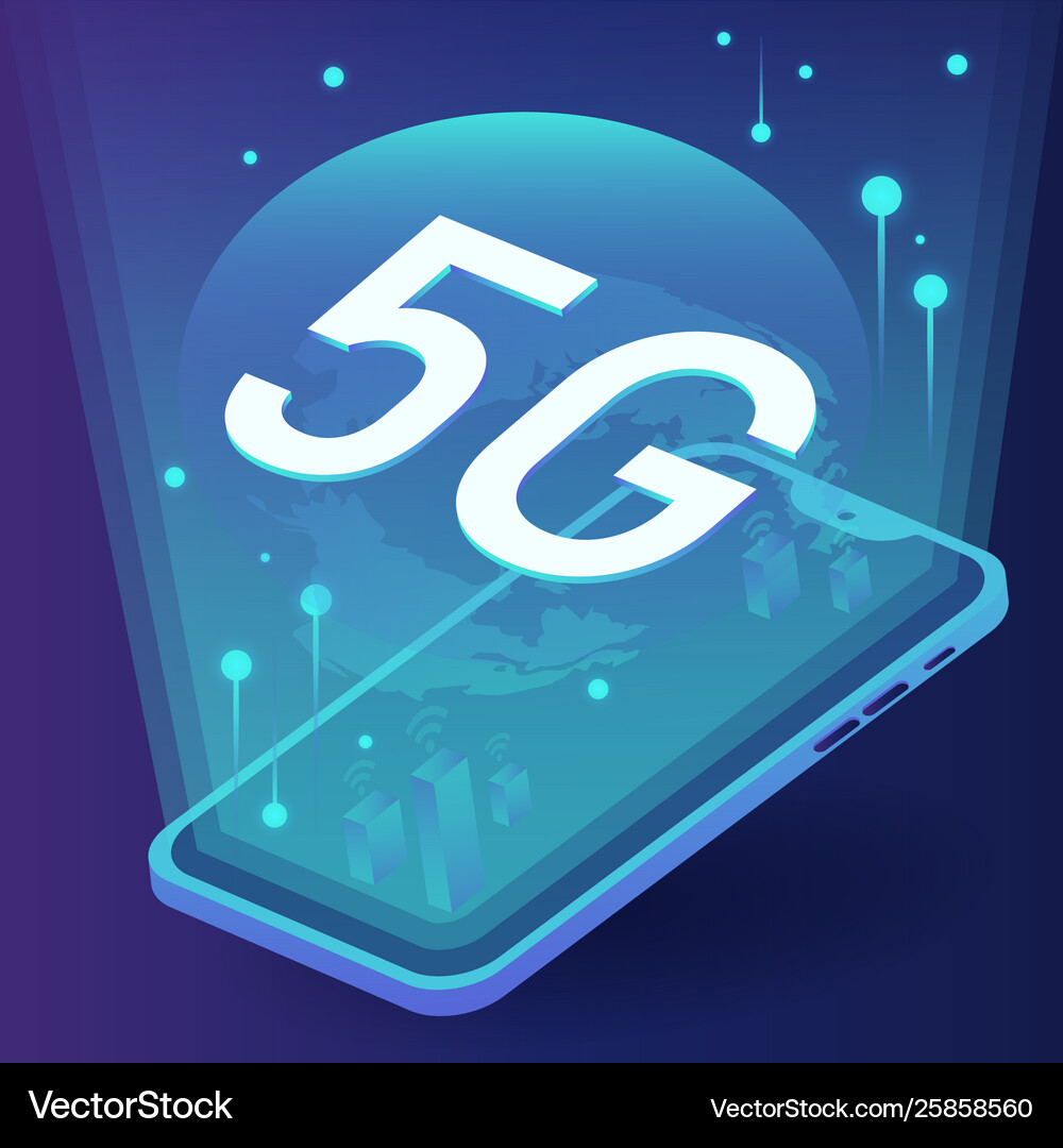 Concept 5g in future on your phone Royalty Free Vector Image
