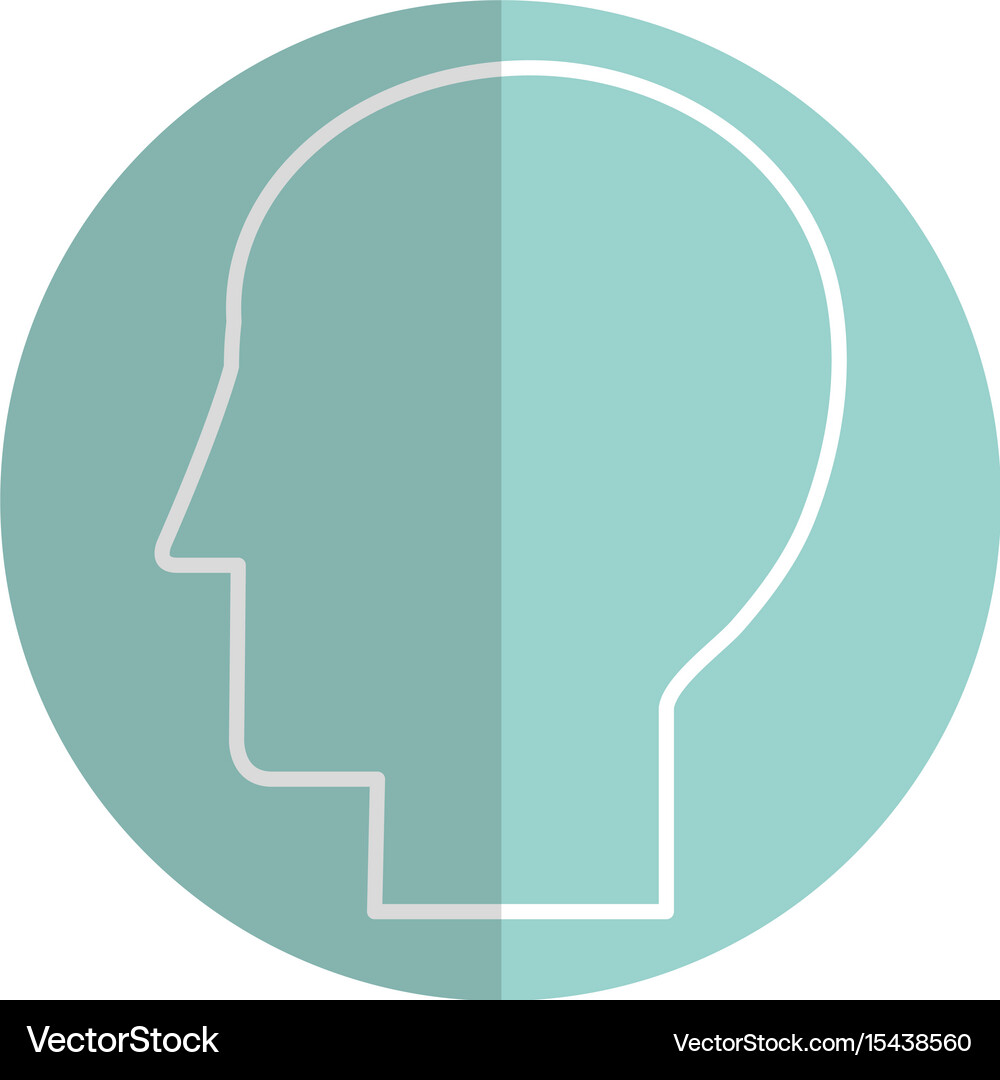 Head silhouette flat Royalty Free Vector Image