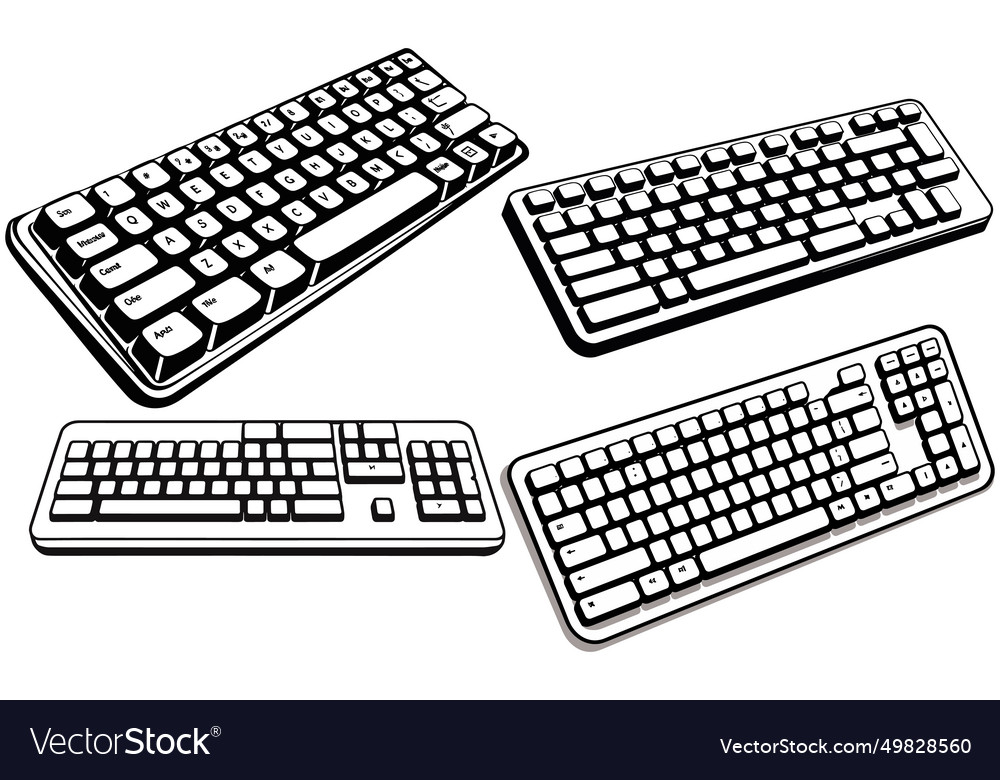 Keyboard silhouette black computer keyboard Vector Image