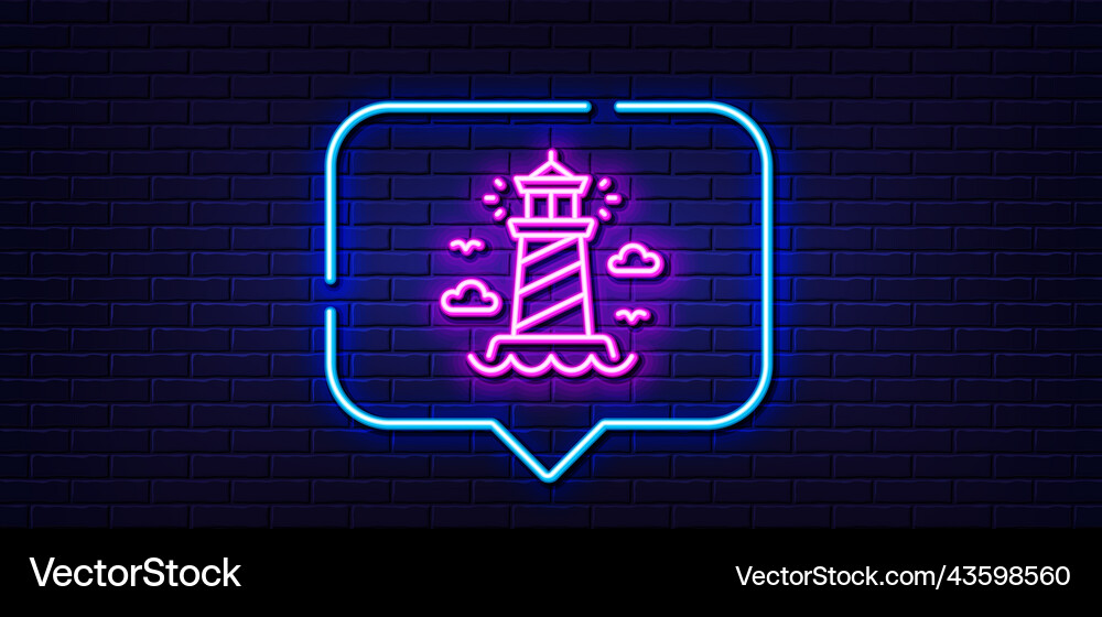 Lighthouse line icon beacon tower sign Royalty Free Vector