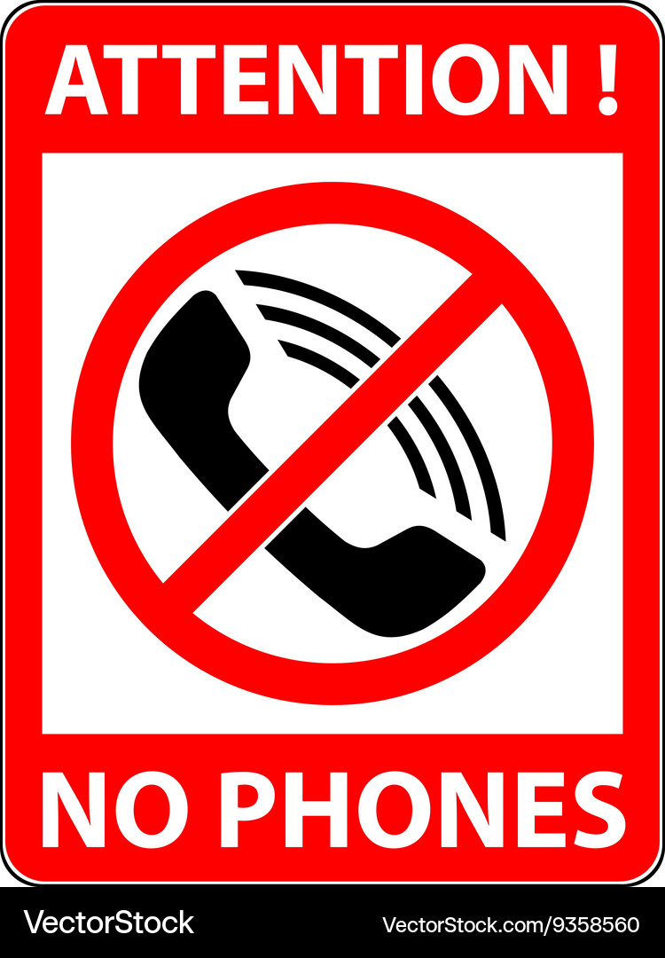 No phone telephone prohibited symbol Royalty Free Vector