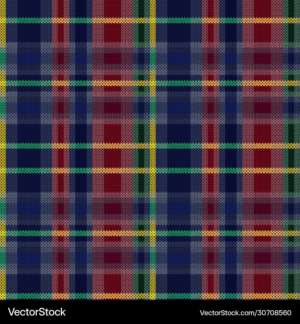 Seamless knitting color pattern in blue green Vector Image