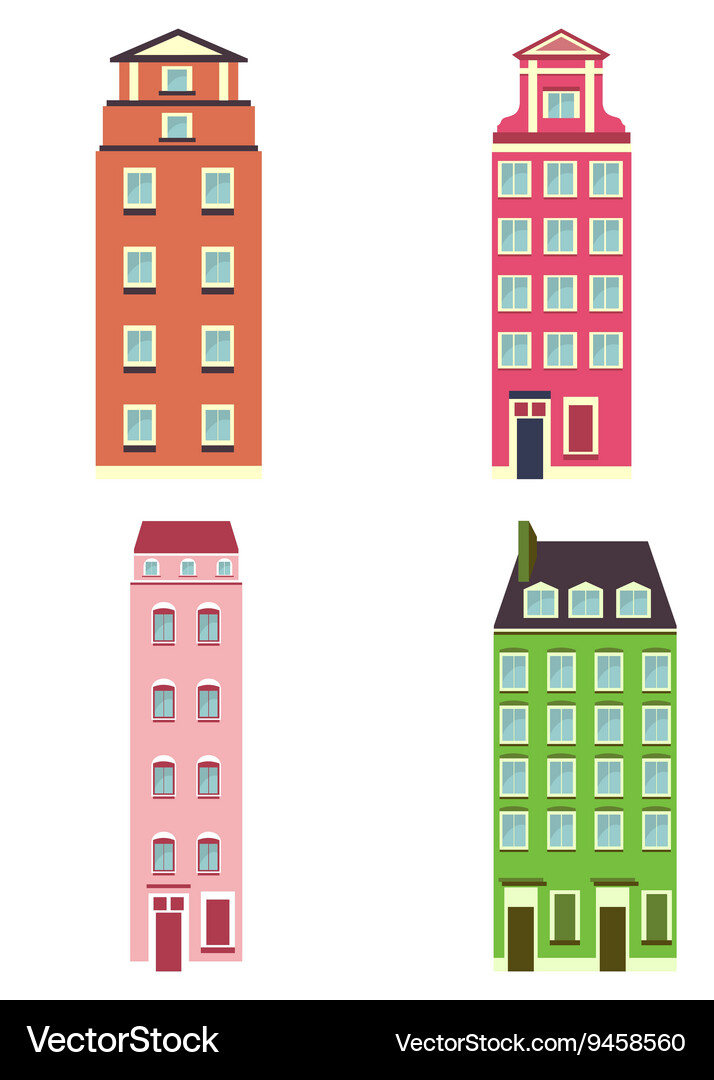 Set of color house Royalty Free Vector Image - VectorStock