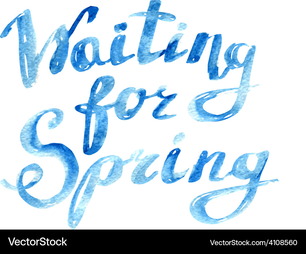 Spring watercolor hand-drawn lettering Royalty Free Vector