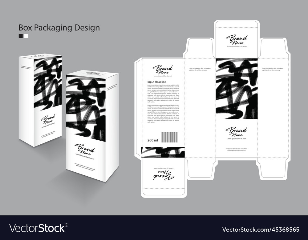 Box design packaging template Royalty Free Vector Image