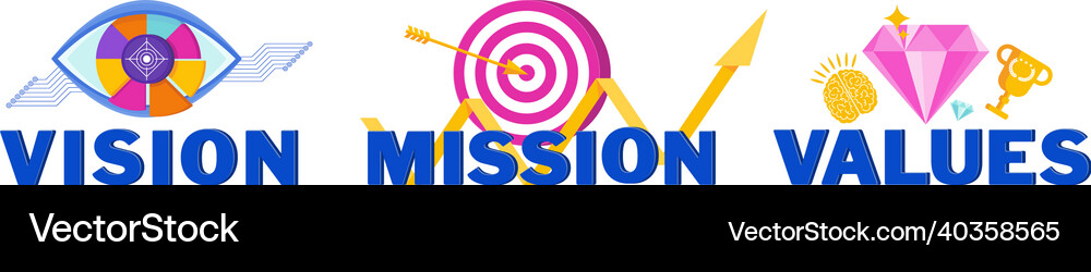 Business vision statement eye out of segments Vector Image