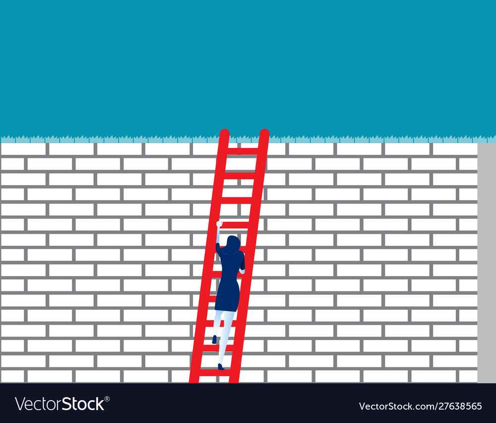 Businesswoman conquering adversity concept Vector Image