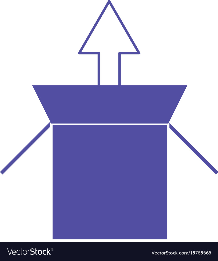 Cardboard box with arrow icon Royalty Free Vector Image